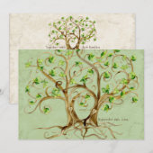 Pair of Swirl Tree Roots Antiqued Green Parchment Invitation | Zazzle