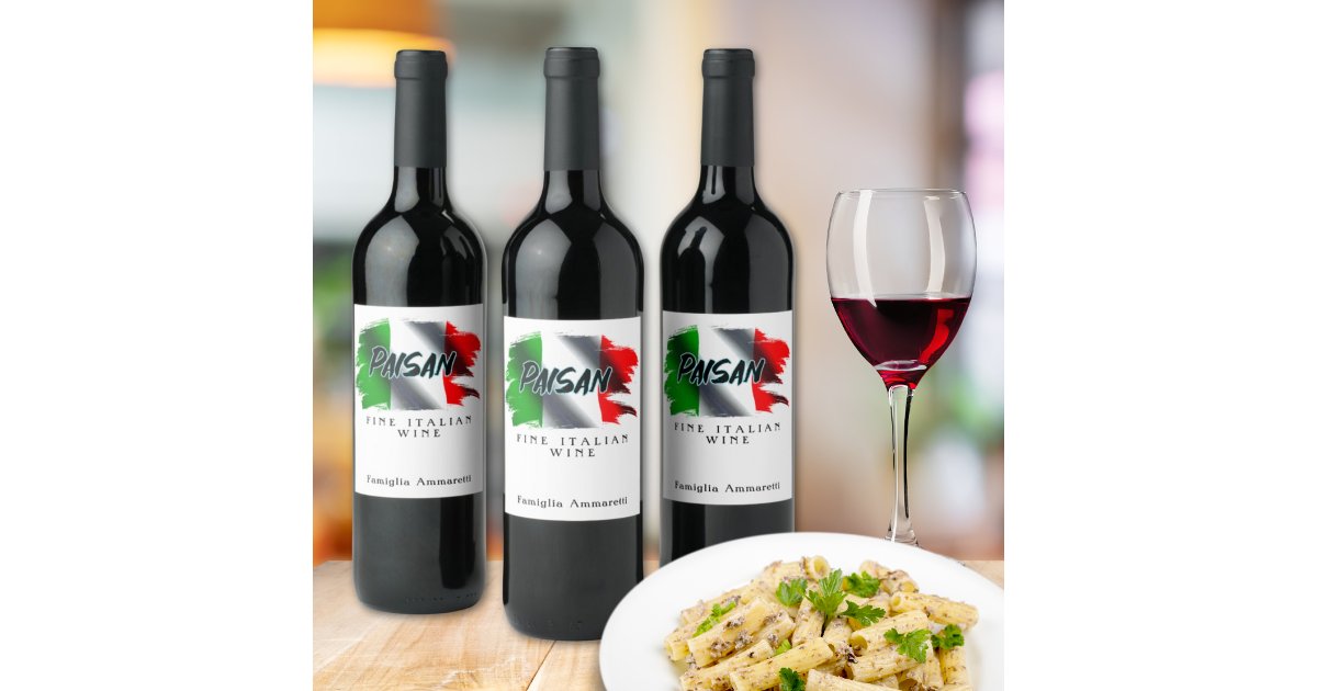 Paisan Fine Italian Wine Label | Zazzle