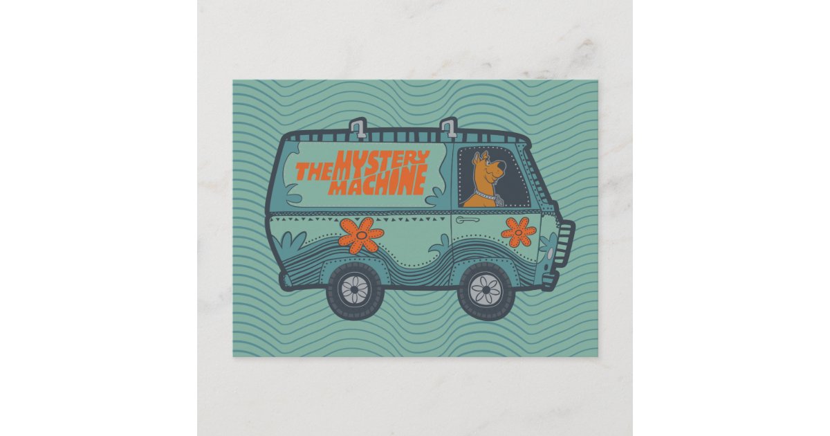 Paisely Scooby-Doo Driving Mystery Machine Postcard | Zazzle