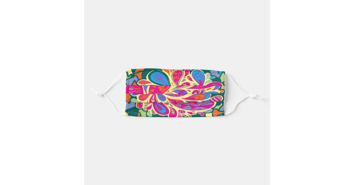 Paisley 60s Vibe Face Mask | Zazzle