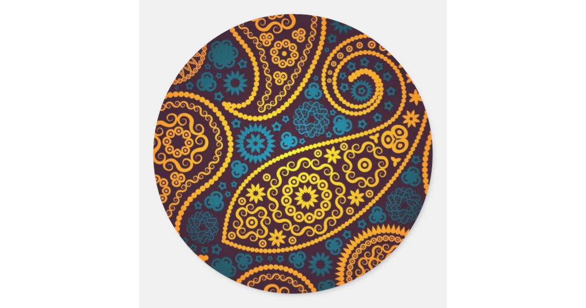 Paisley Classic Round Sticker | Zazzle