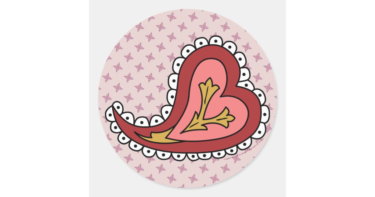 Paisley Heart Sticker | Zazzle