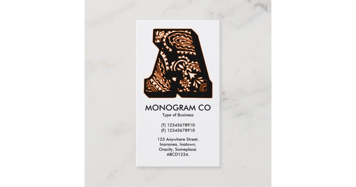 Paisley Monogram - A Business Card | Zazzle