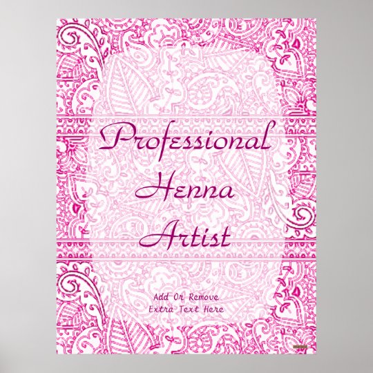 Paisley Passion - Pink (Henna) Poster | Zazzle.com