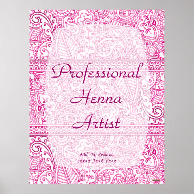 Paisley Passion - Pink (Henna) Poster | Zazzle