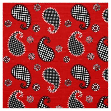 Paisley pattern, Dark Red, Pink and White Fabric | Zazzle