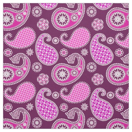 Rich Purple Paisley Pattern Fabric | Zazzle