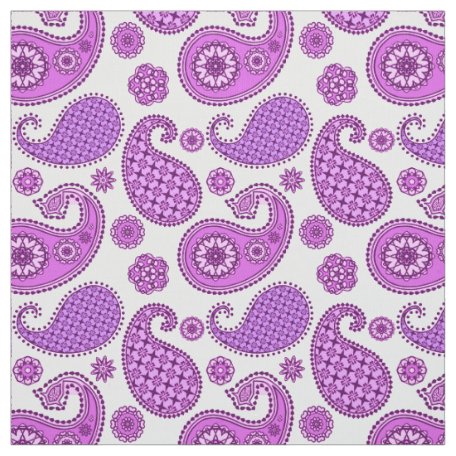 Rich Purple Paisley Pattern Fabric | Zazzle