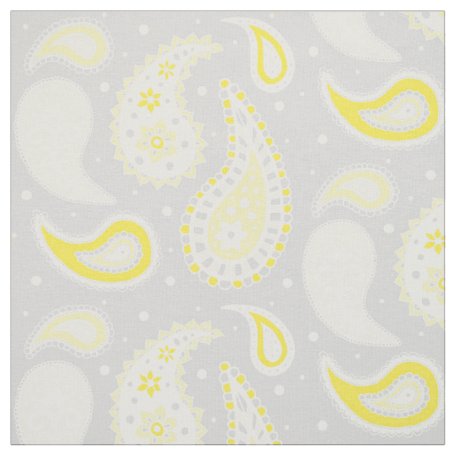 Paisley pattern yellow color fabric | Zazzle