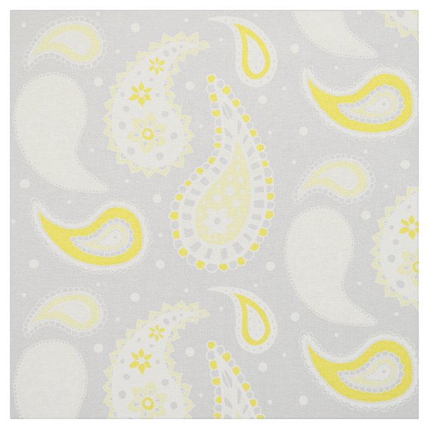 Paisley pattern yellow color fabric | Zazzle