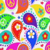 Paisley Peace Signs Flowers Bright and Beautiful Wallpaper | Zazzle