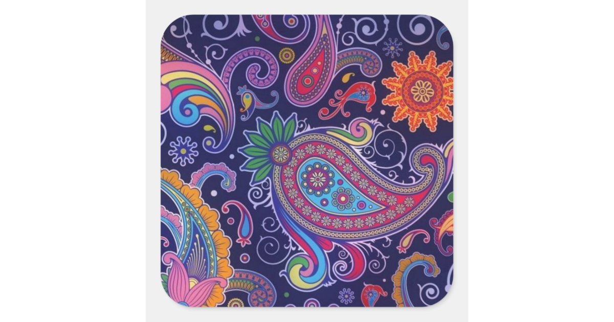 Paisley Purple pink Square Sticker | Zazzle