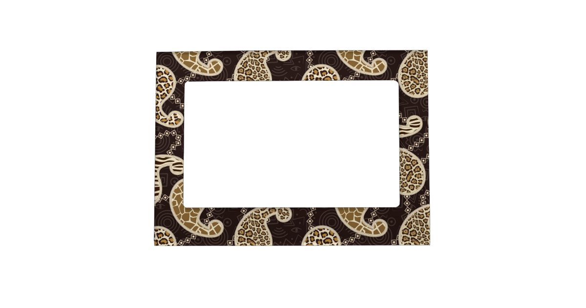 Paisley style background magnetic photo frame | Zazzle