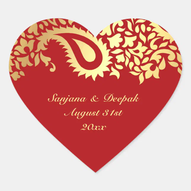 Paisleys Elegant Indian Wedding Sticker | Zazzle