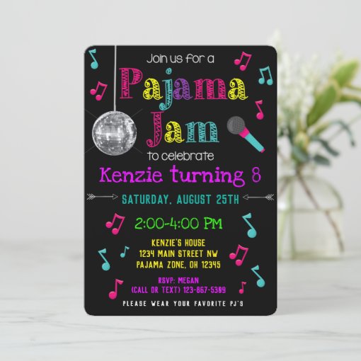 Pajama Jam Party Invite - PJ Dance Party Invite | Zazzle