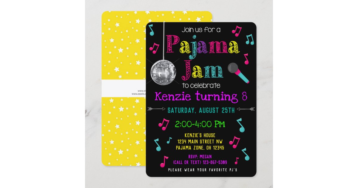 Pajama Jam Party Invite - PJ Dance Party Invite | Zazzle