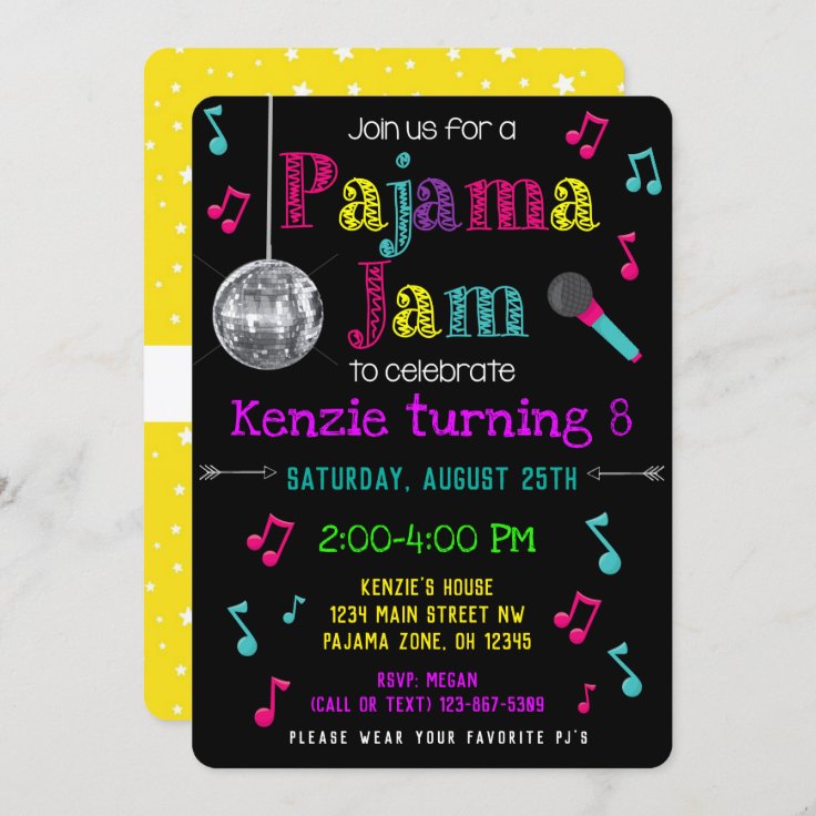 Pajama Jam Party Invite - PJ Dance Party Invite | Zazzle