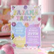 Pajama Party Preppy Varsity Patch Birthday Party Invitation | Zazzle
