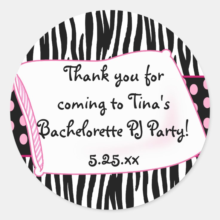 Pajama Party Round Pinks Sticker | Zazzle