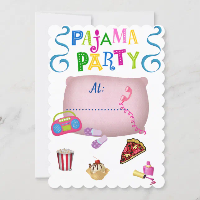 Pajamas party invitation | Zazzle
