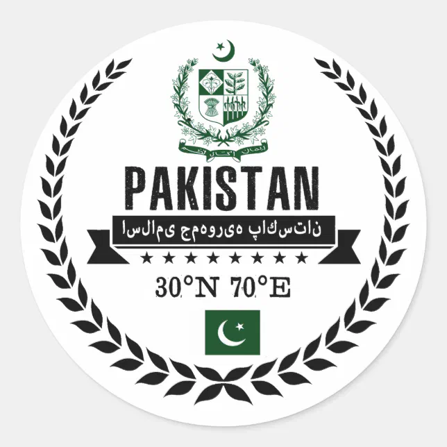 Pakistan Classic Round Sticker | Zazzle