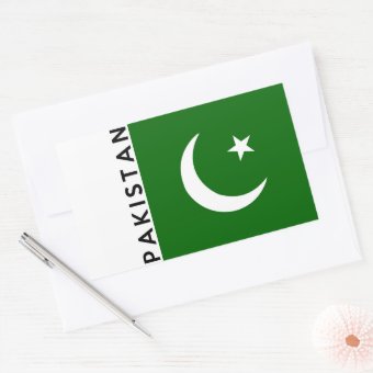 pakistan country flag text name rectangular sticker | Zazzle