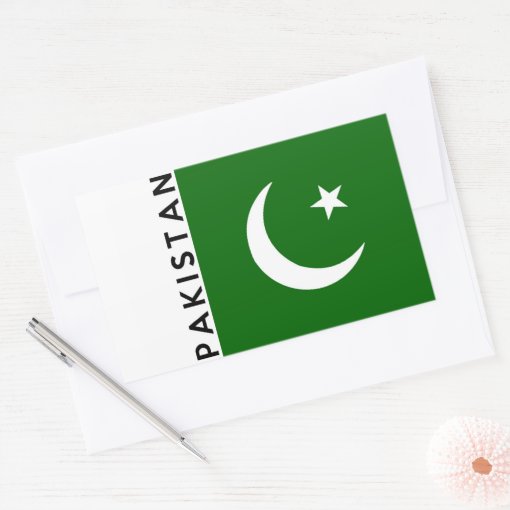 pakistan country flag text name rectangular sticker | Zazzle