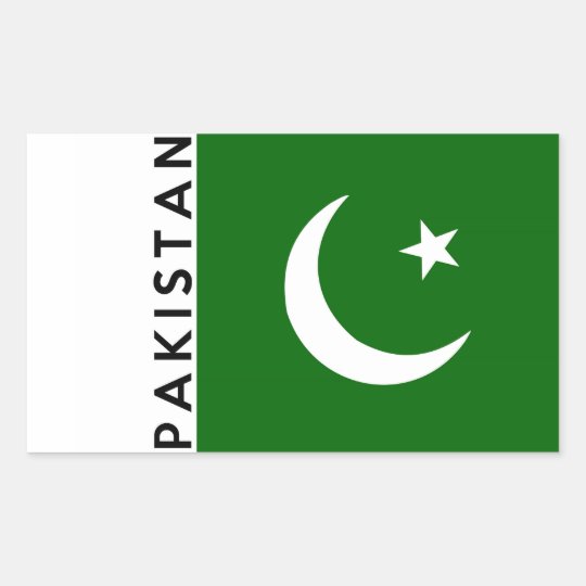 pakistan country flag text name rectangular sticker | Zazzle.com