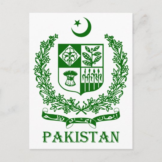 PAKISTAN - emblem/coat of arms/flag/symbol Postcard | Zazzle.com