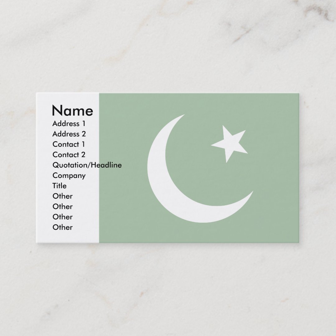 Pakistan Flag Business Card | Zazzle