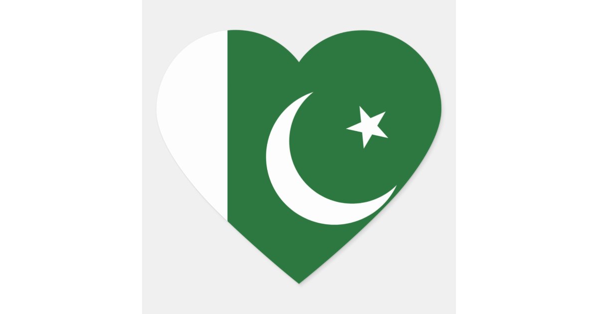 Pakistan Flag Heart Sticker | Zazzle