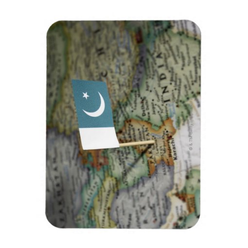 Pakistan flag in map magnet | Zazzle