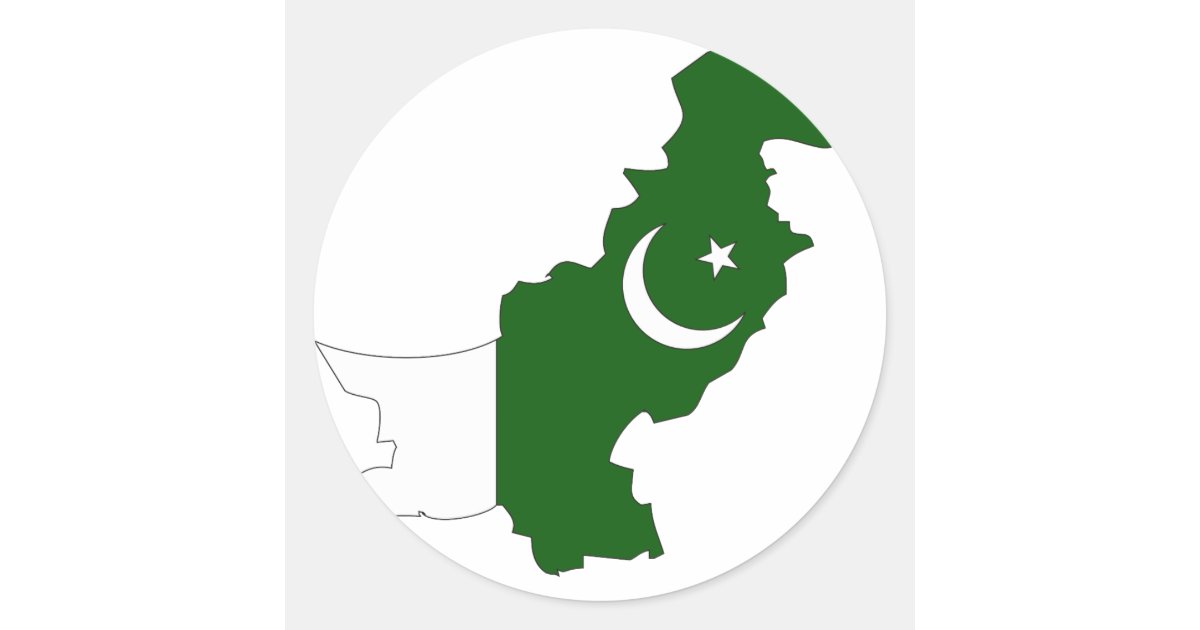 Pakistan flag map classic round sticker | Zazzle