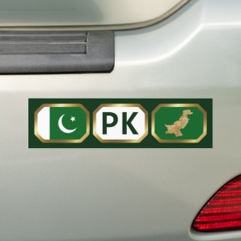 Pakistan Flag Map Code Bumper Sticker | Zazzle