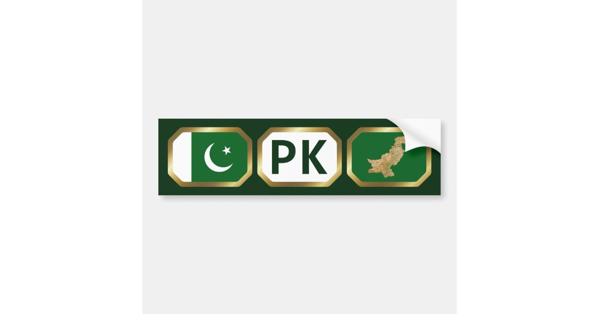 Pakistan Flag Map Code Bumper Sticker | Zazzle
