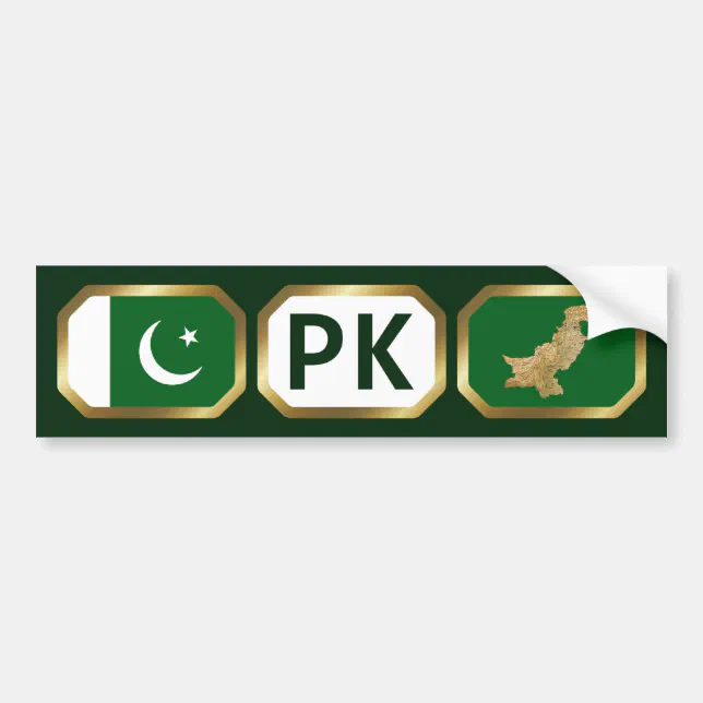 Pakistan Flag Map Code Bumper Sticker | Zazzle