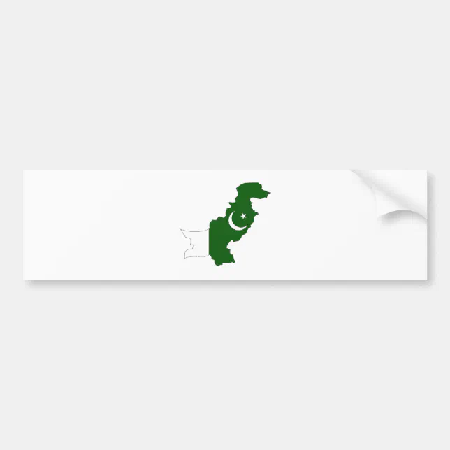 Pakistan Flag Map full size Bumper Sticker | Zazzle