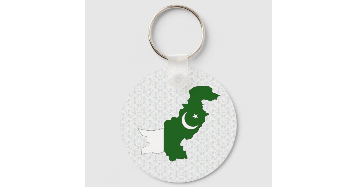 Pakistan Flag Map full size Keychain | Zazzle
