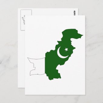 Pakistan flag map postcard | Zazzle