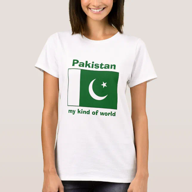 Pakistan Flag + Map + Text T-Shirt | Zazzle