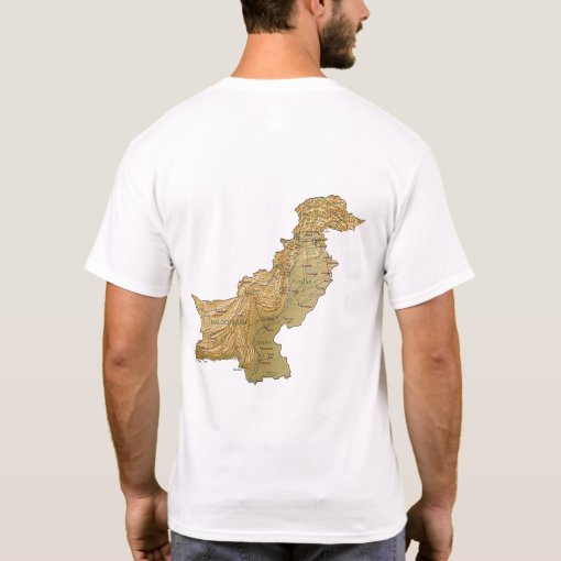 Pakistan Flag + Map + Text T-Shirt | Zazzle