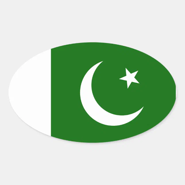 Pakistan Flag Oval Sticker | Zazzle