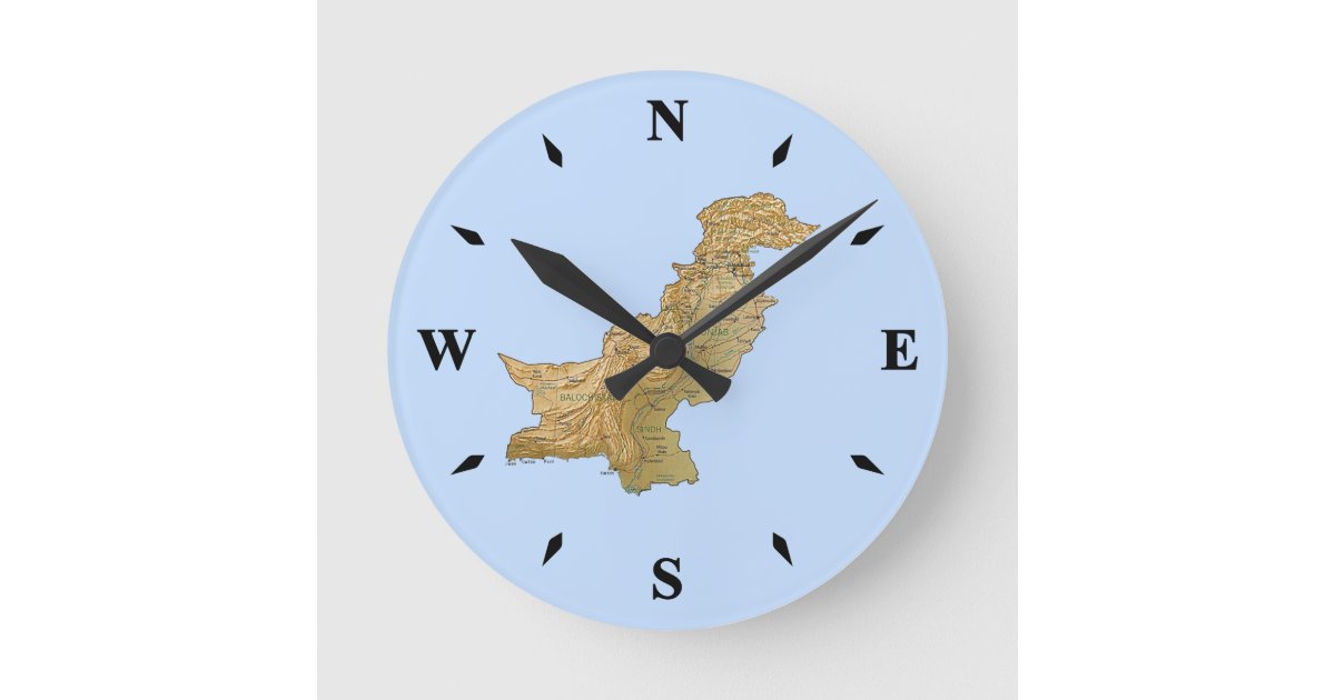 Pakistan Map Clock | Zazzle