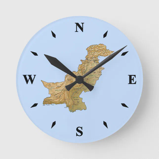 Pakistan Map Clock | Zazzle