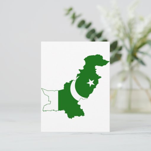 Pakistan Map Flag Postcard | Zazzle