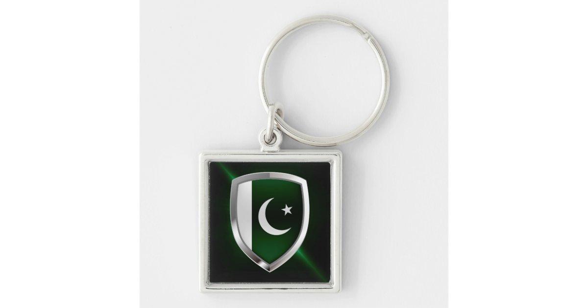 Pakistan Metallic Emblem Keychain | Zazzle