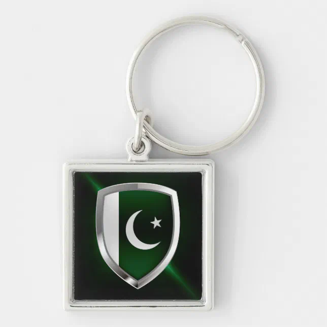 Pakistan Metallic Emblem Keychain | Zazzle