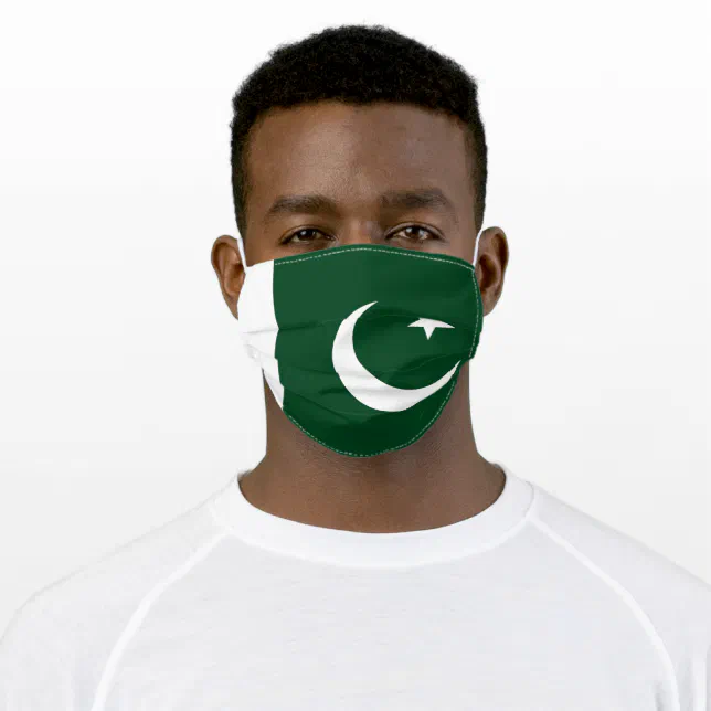 Pakistan Pakistani Flag Colors Monogrammed Adult Cloth Face Mask | Zazzle