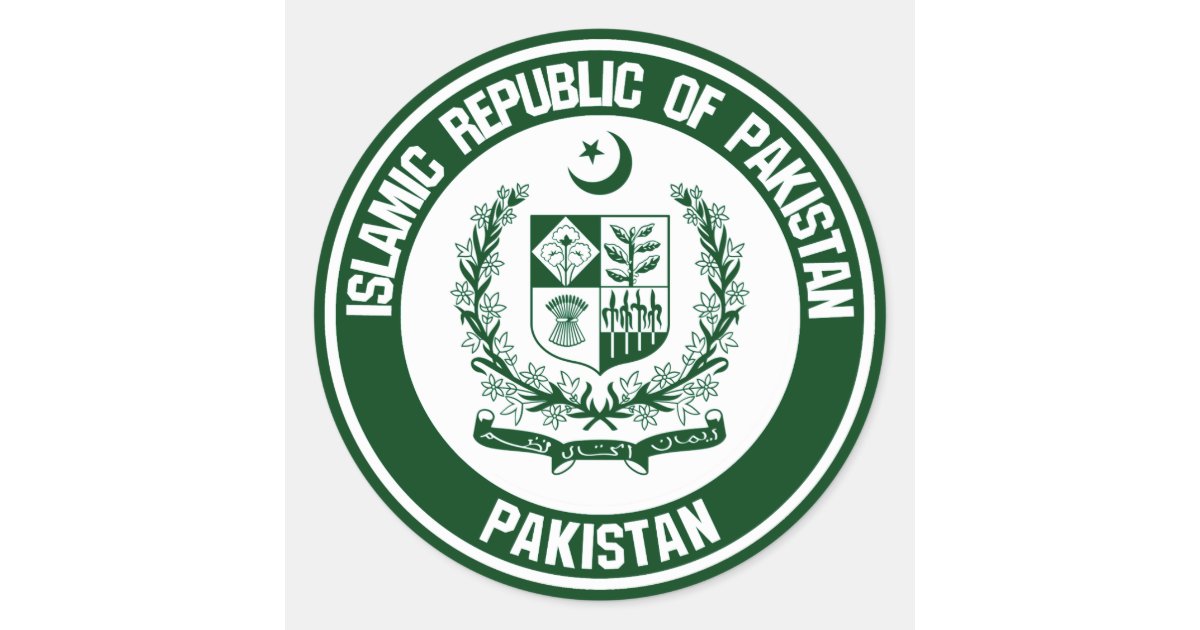 Pakistan Round Emblem Classic Round Sticker | Zazzle