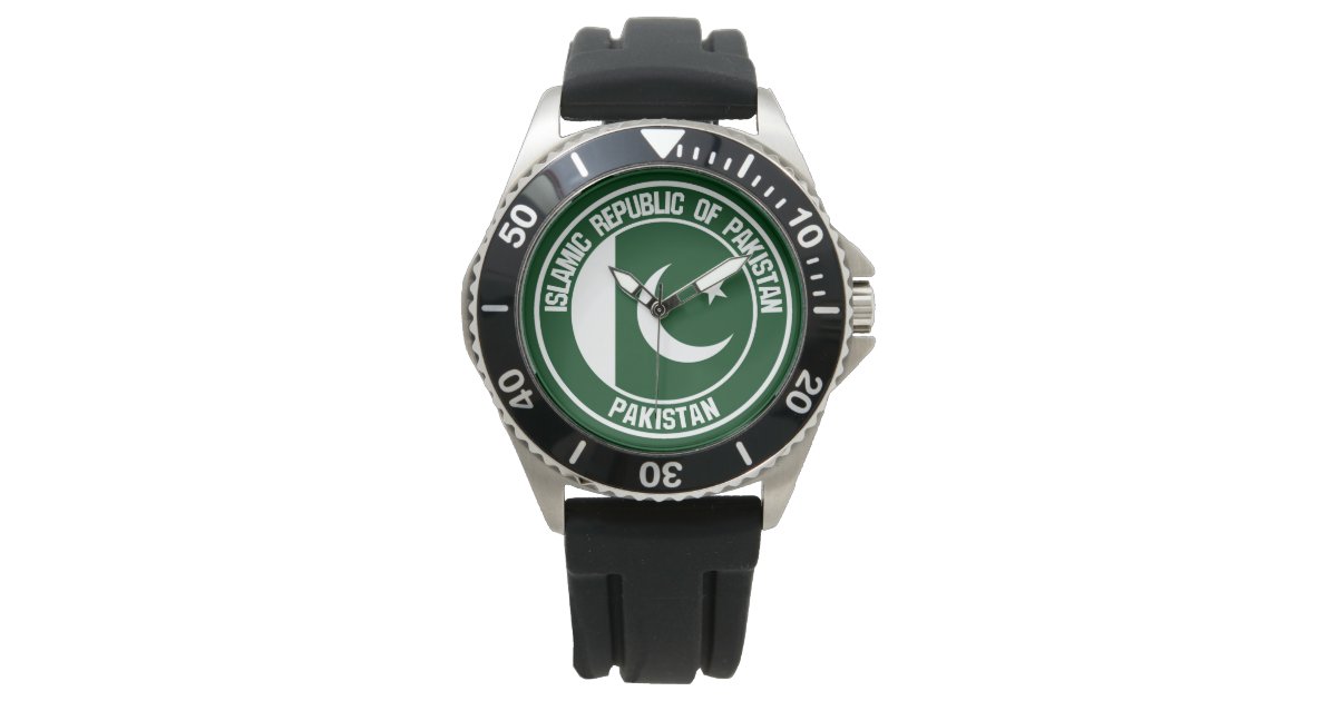 Pakistan Round Emblem Watch | Zazzle